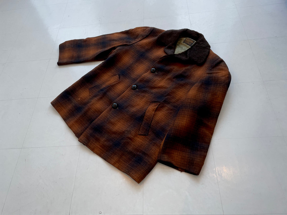 70s PENDLETON Ombré Wool Coat Brown&Black – NO BURCANCY